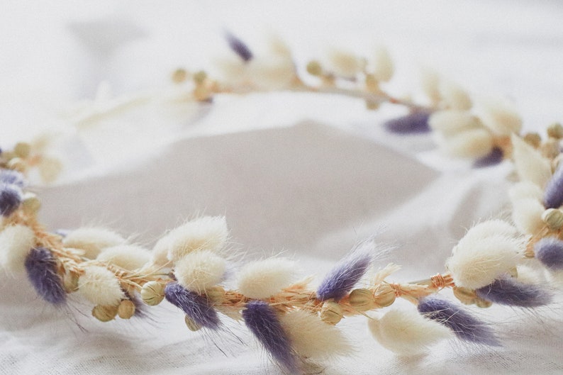 Dried Flowers Crown Bunny Tails Crown Rustic Floral Crown | Etsy