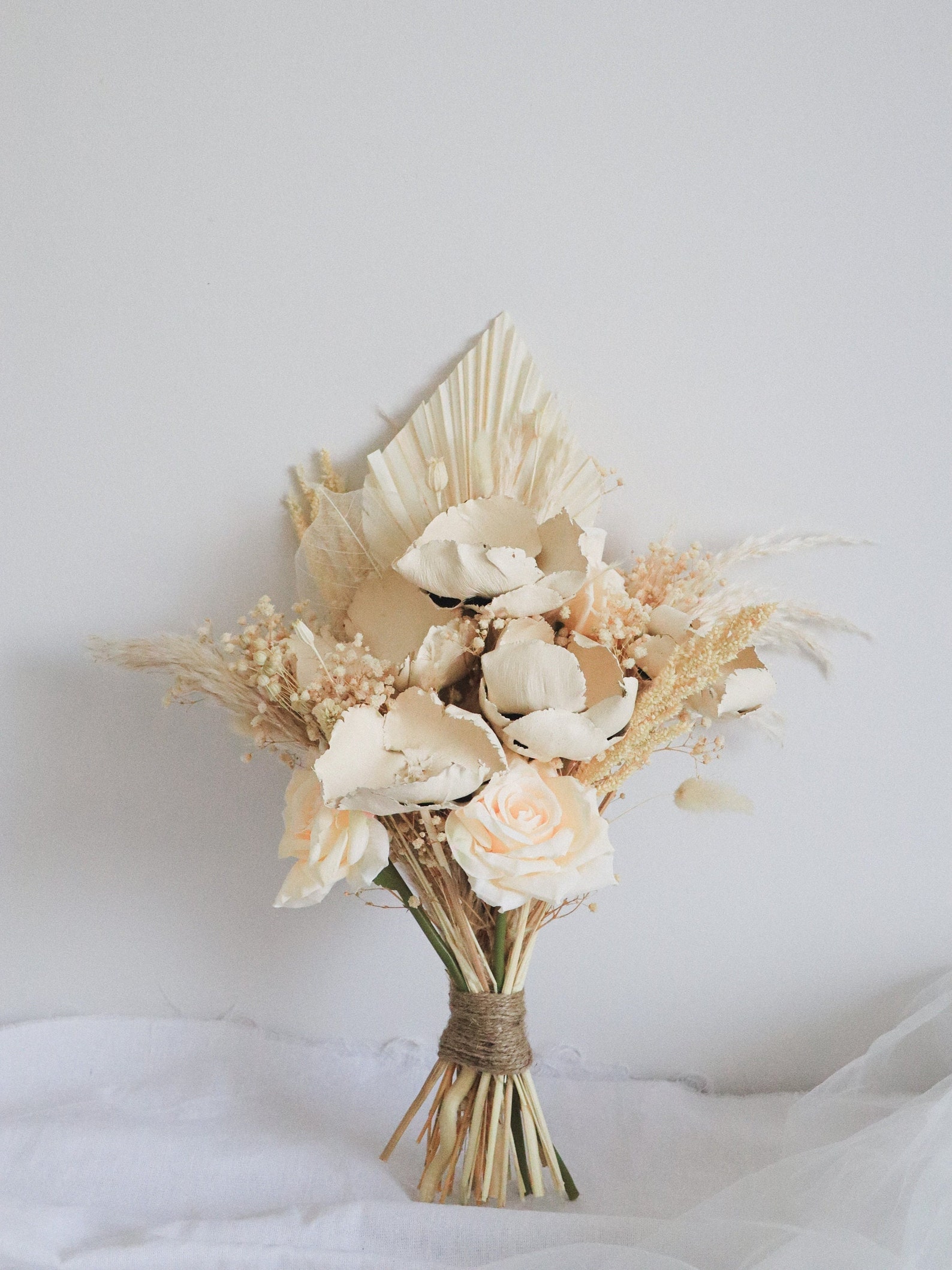 Boho Bridal Bouquet, Wedding Bouquet, Cream Boho Bouquet, Rustic ...