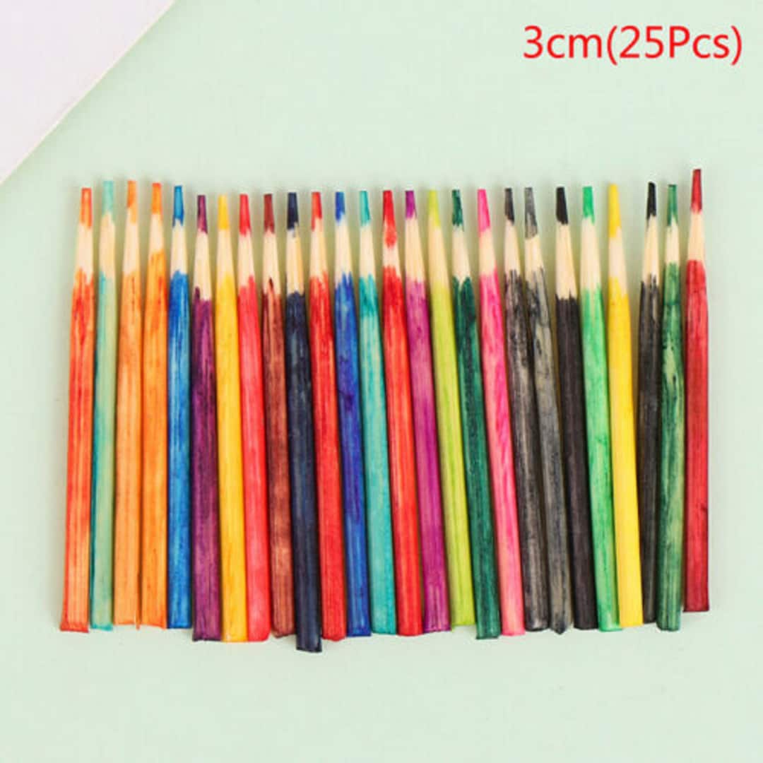 25 Miniature Pencils Random Dolls House Coloured Pencils, Miniature ...