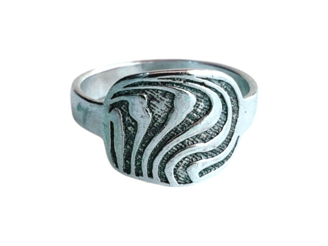 Vintage Modernist Silver Abstract Waves Ring - US 7 Size in Style of ...