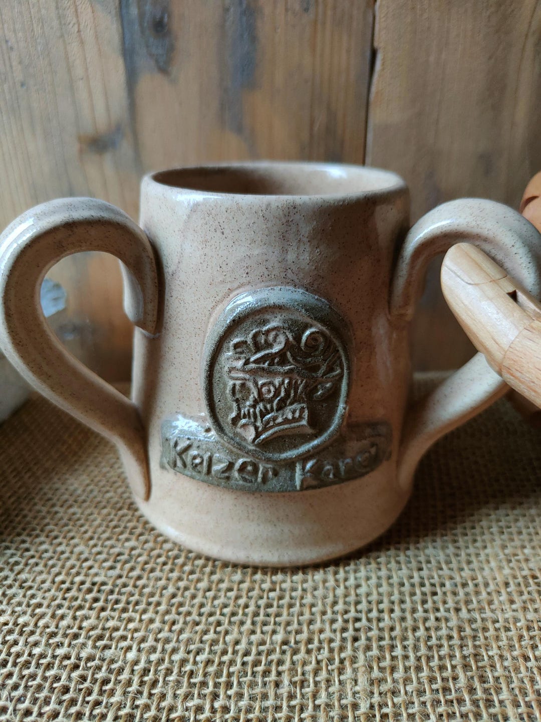 Ceramic Beer Mug With Three Handles Keizer Karel From Belgium Half ...