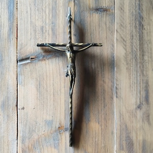 Wall Hanging Crucifix Made of Metal, Brass Colored and Decorated ...