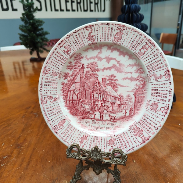 Vintage Pottery Plate With Calendar From 1986 Made by Ironstone England ...