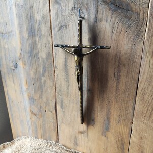 Wall Hanging Crucifix Made of Metal, Brass Colored and Decorated ...