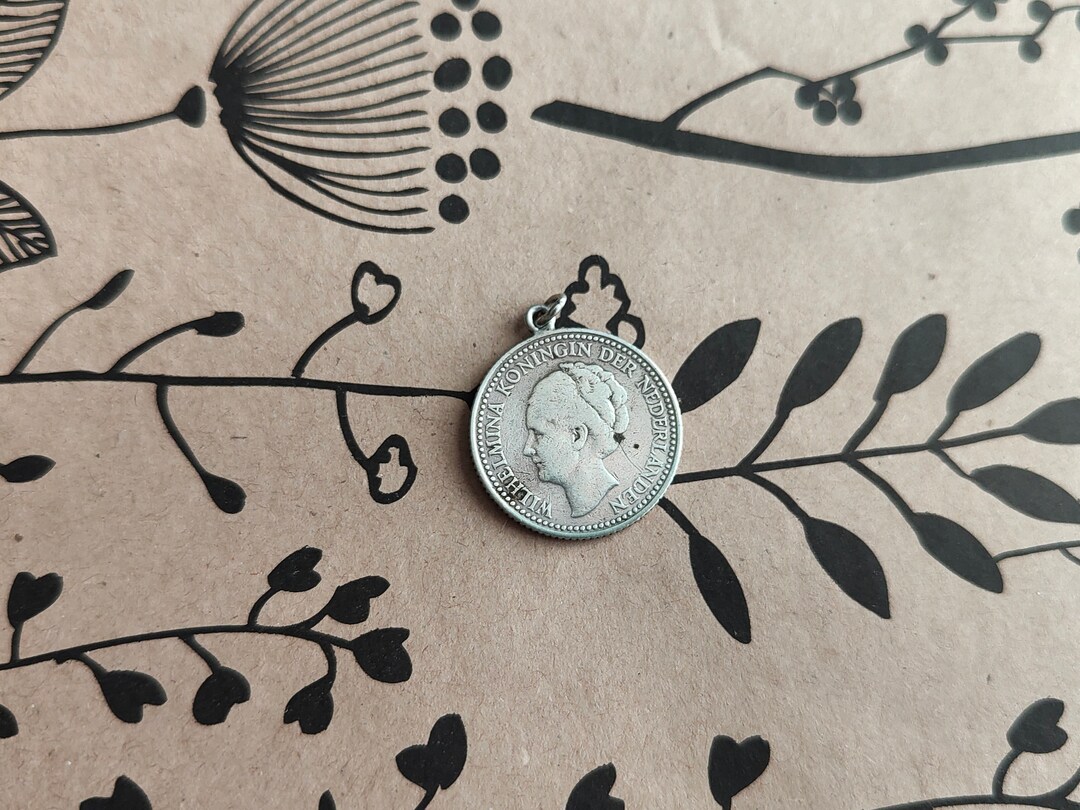 Old Silver Coin 1/2 Gulden From the 1921 With Queen Wilhelmina Made ...