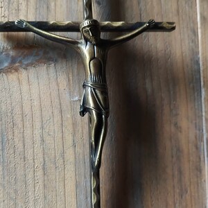 Wall Hanging Crucifix Made of Metal, Brass Colored and Decorated ...