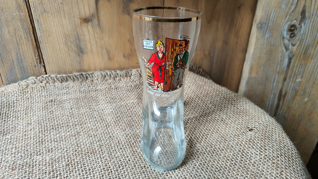 Funny German Beer Boot Glass, Shoe Shaped Glass With the Scene About ...