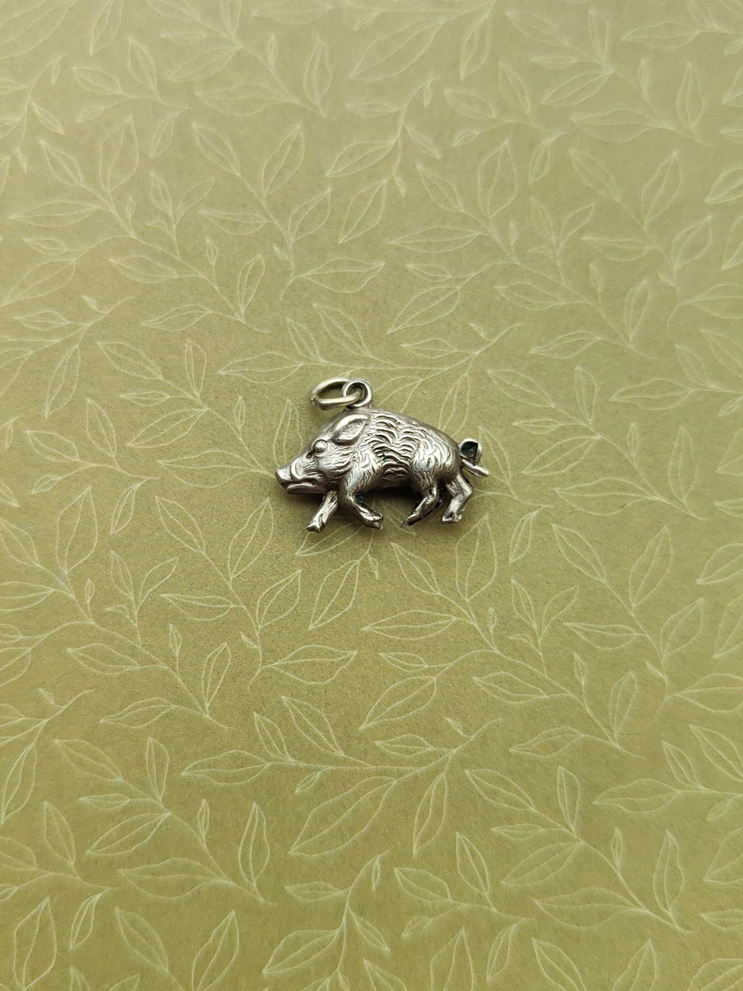 Silver Wild Boar Charm, Vintage Jewelry Piece Made of 835 Silver in the ...