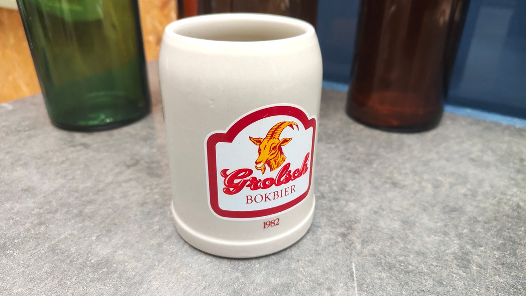 1982 Grolsch Bokbier Beer Mug by Wick Werke Half Liter, Ram Logo ...