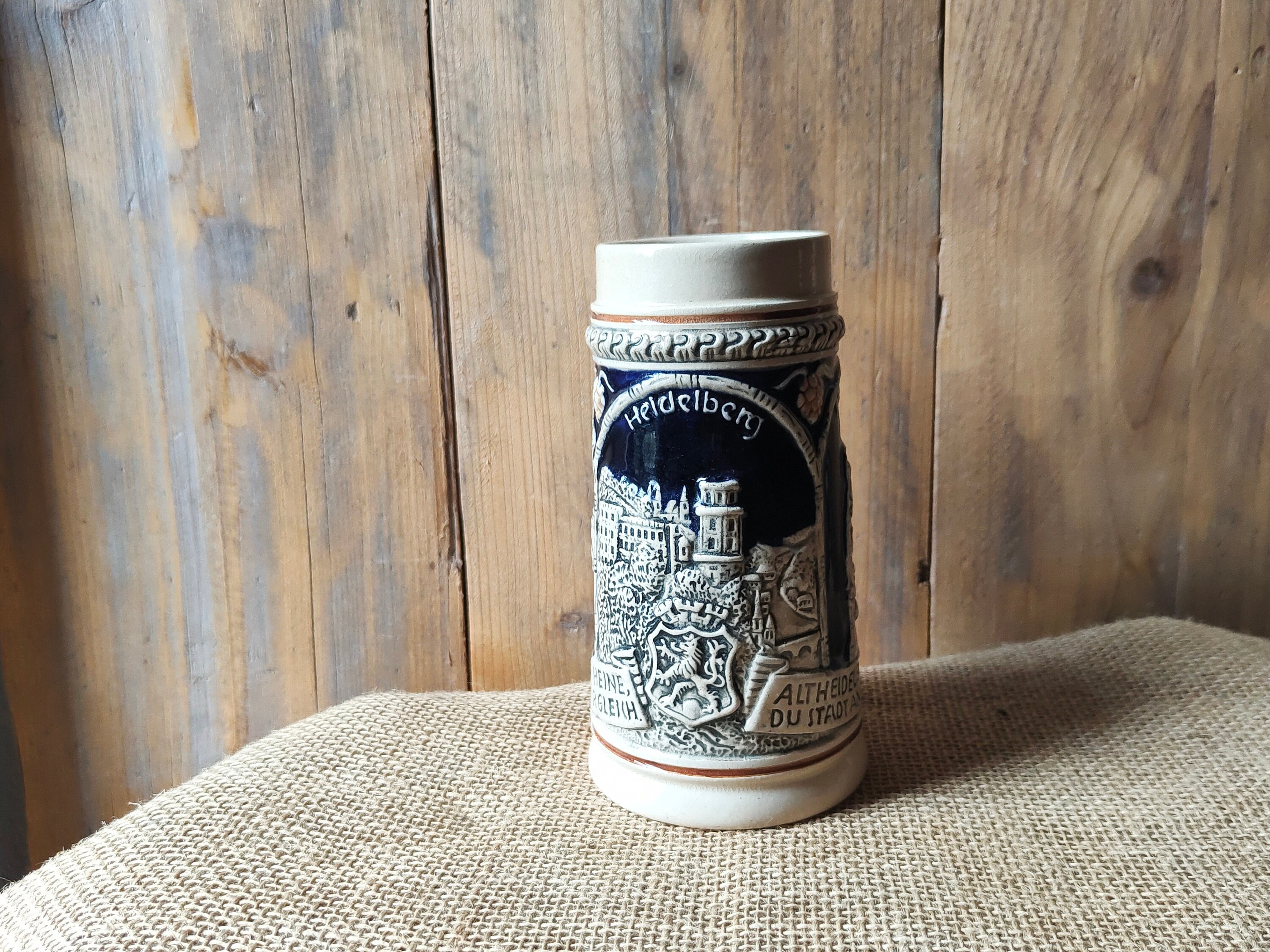 Vintage Heidelberg Beer Stein From Germany, Cobalt Blue and Bright ...