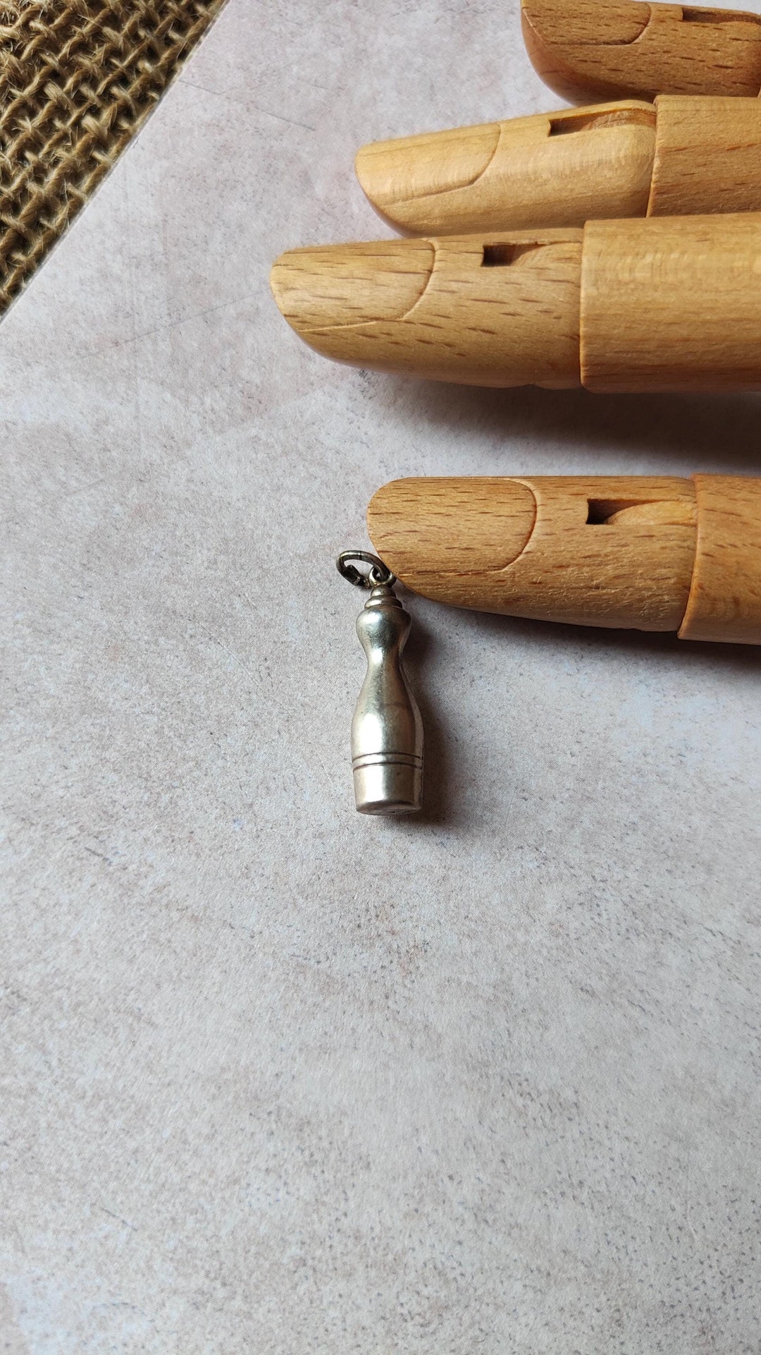 Vintage Old School Bowling Pin Silver Charm Made of 835 Silver Charm ...