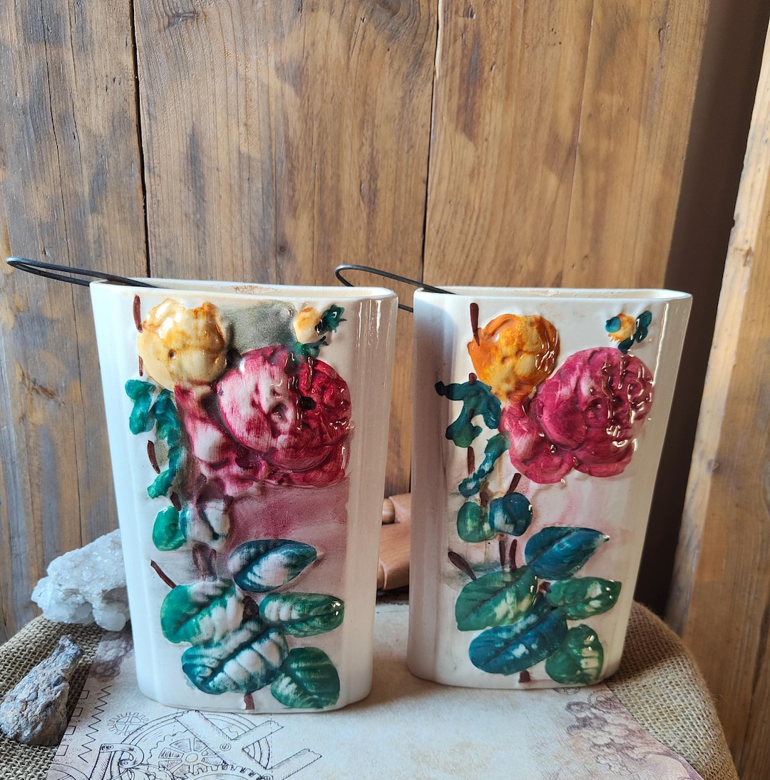 1980s Vintage Floral Radiator Humidifiers, Hand-painted Roses, High ...