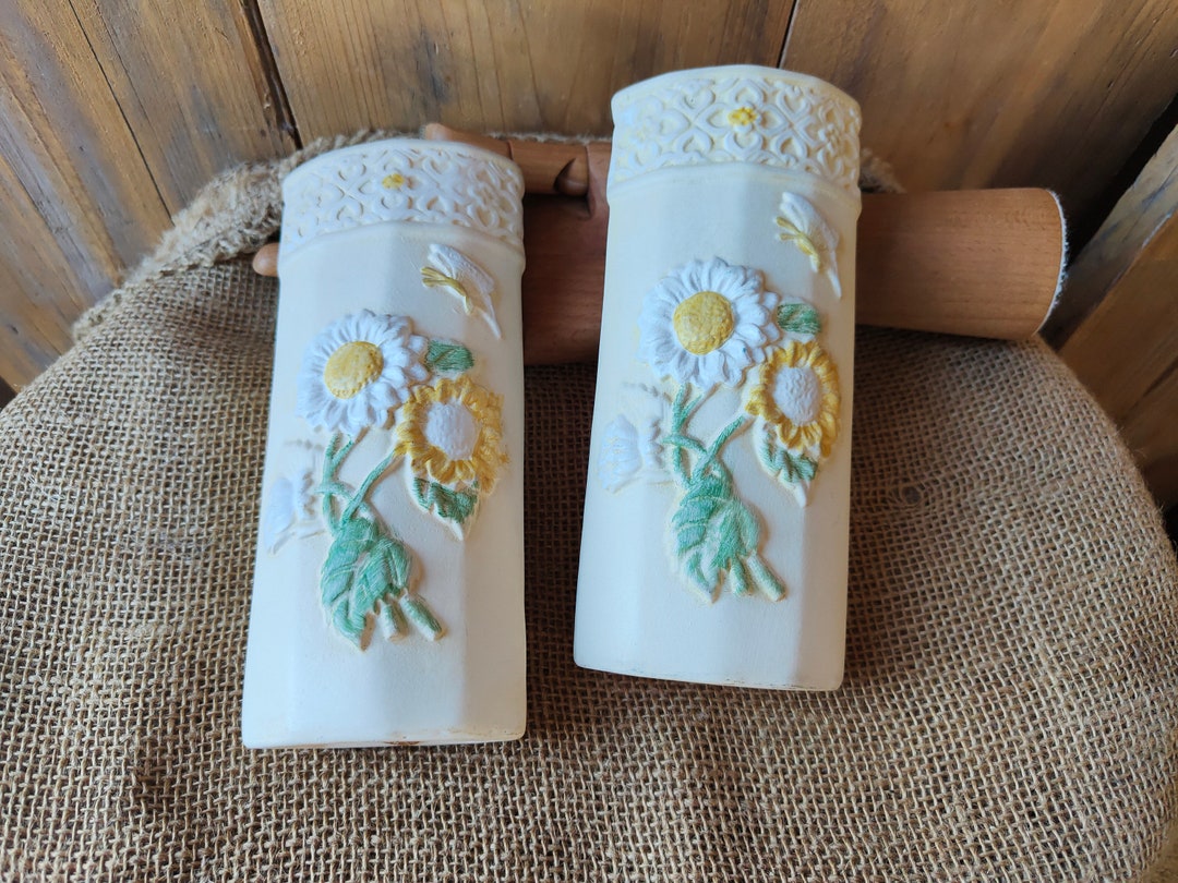 Two Flower Decorated Radiator Humidifiers With Daisies , Made of ...