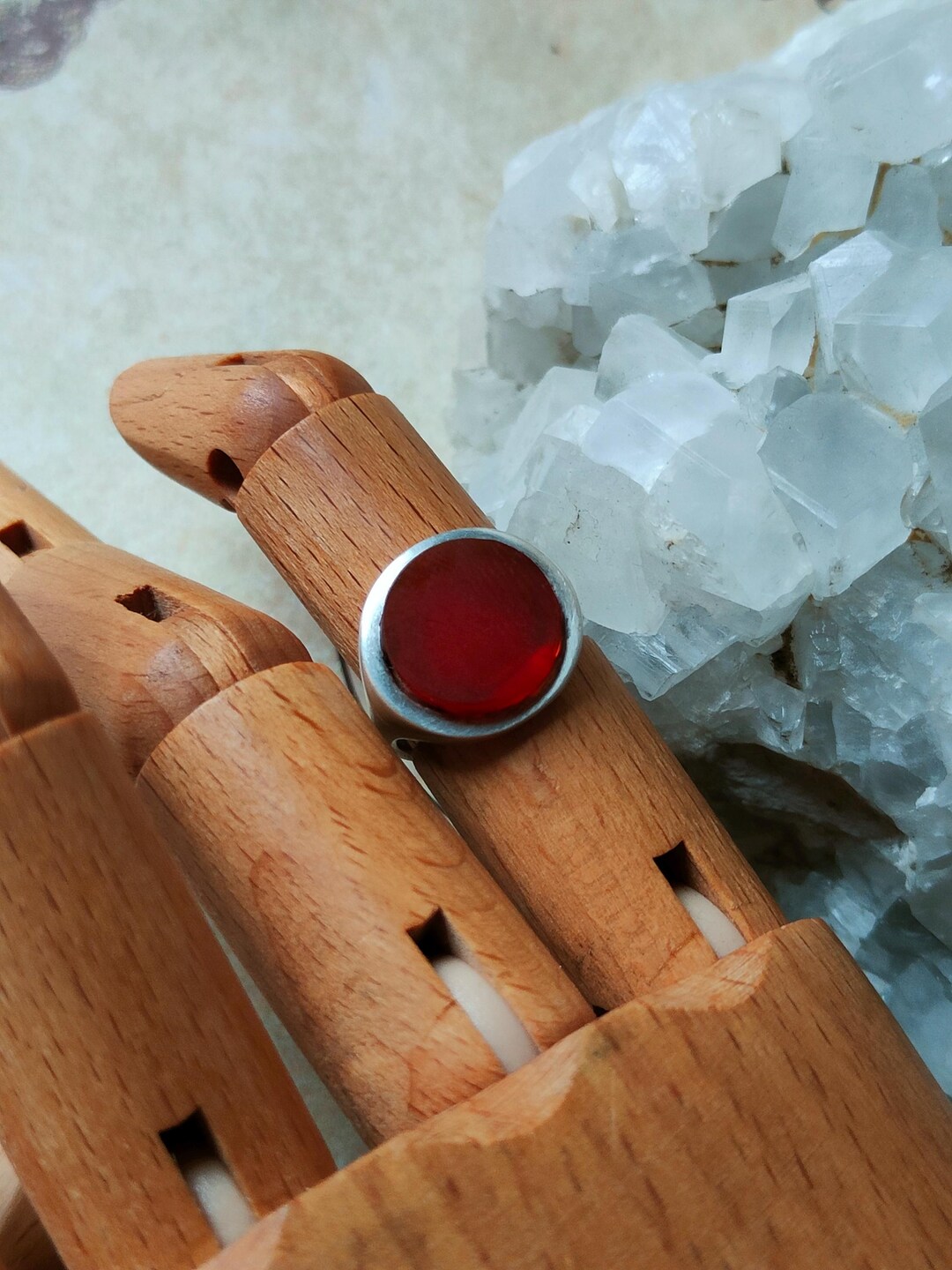 Sterling and Carnelian Signet Ring Made in Israel, Squoval Shaped Band ...