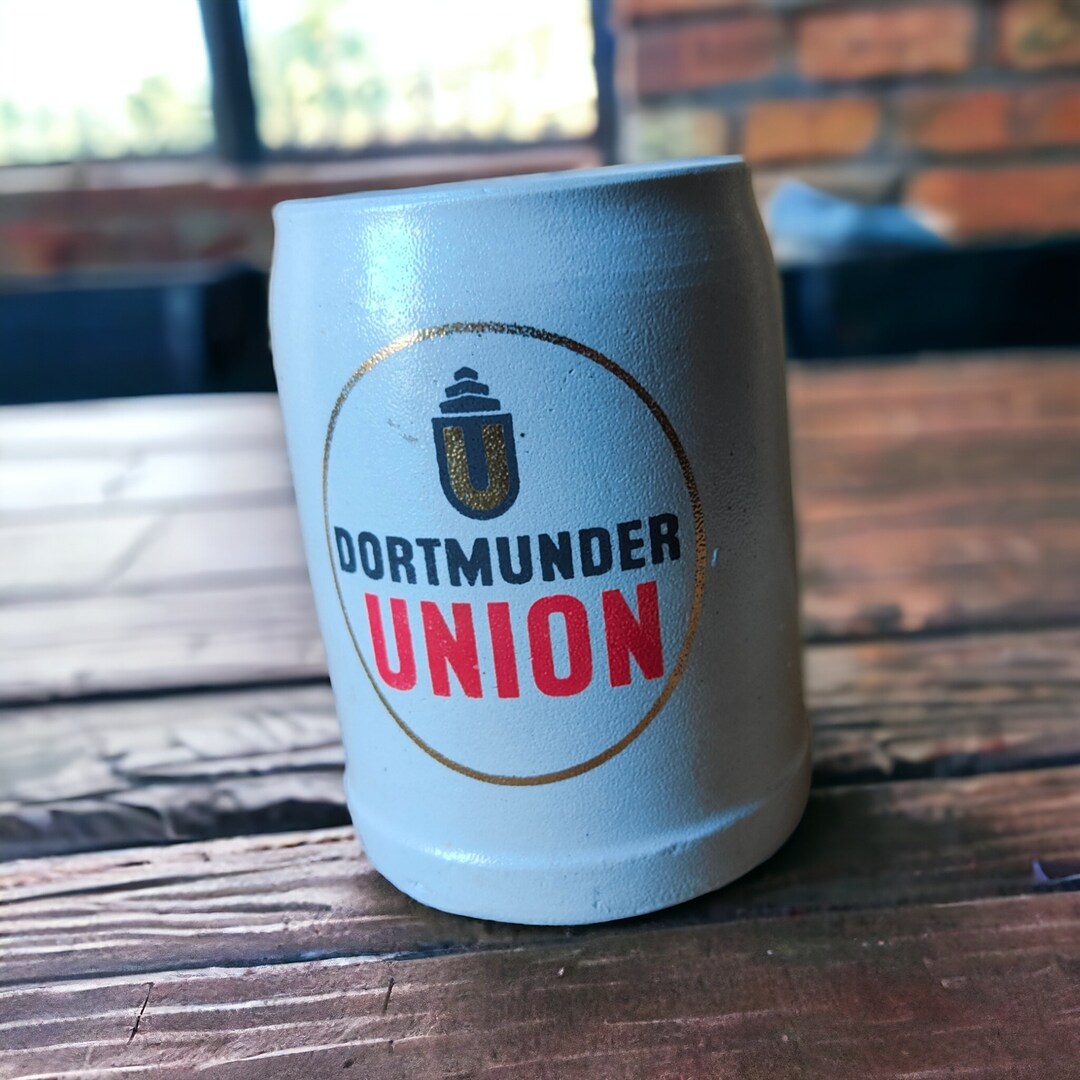 Vintage Dortmunder Union Beer Mug: Glazed Ceramic Stein, Curved Handle ...