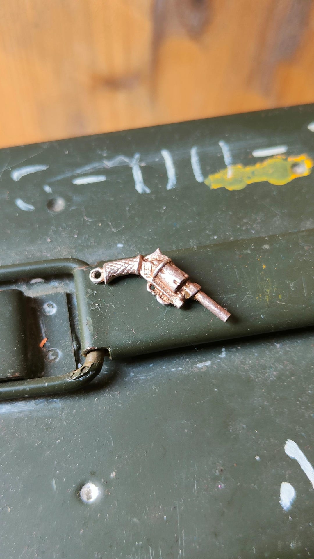 Old Silver Revolver Pistol Charm Bracelet Charm, Made of 835 in Holland ...