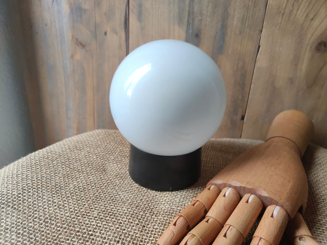 Authentic 1950's Vintage Milk Glass Ball Light With Ebonite Base and ...