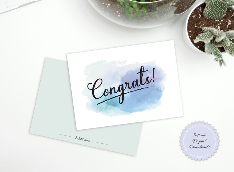 Printable Congrats Card Design Congratulations Card - Etsy