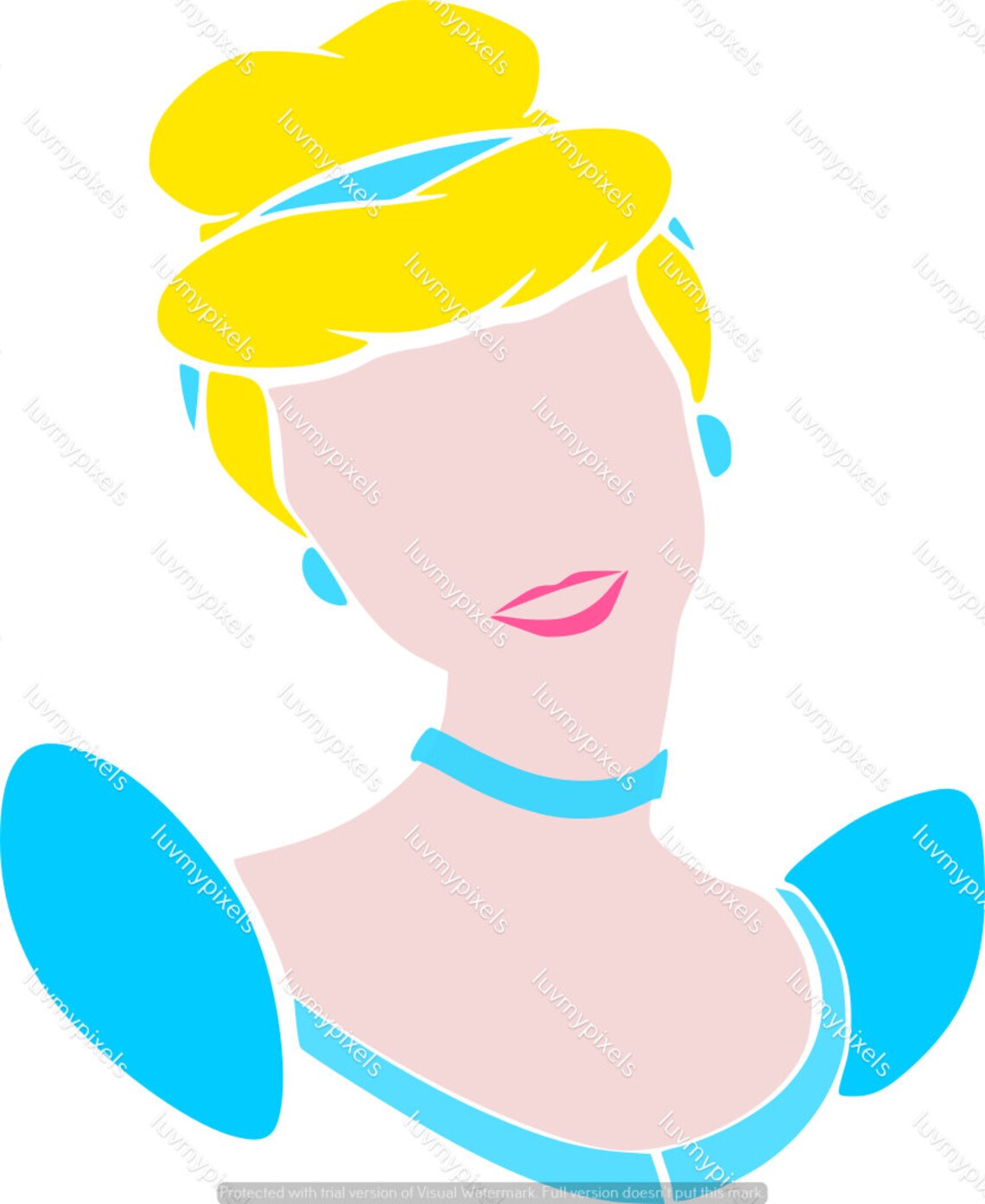 Princesa Disney sin rostro imágenes prediseñadas SVG | Etsy