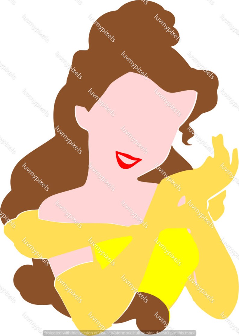 Disney princess faceless clip-art SVG Cricut Silhouette | Etsy