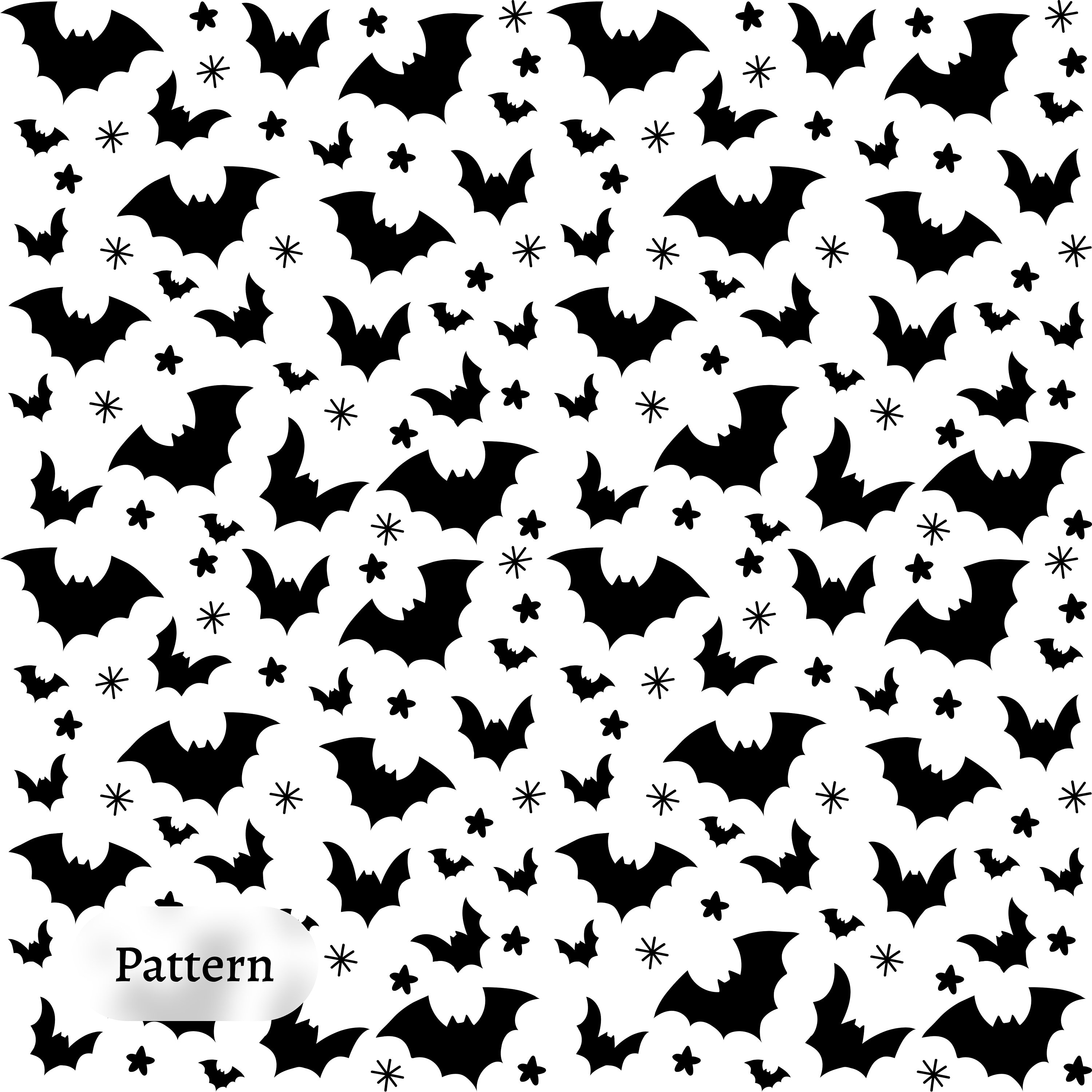 Seamless Halloween Pattern SVG, Bats Head Pattern, Holiday Pattern, Bat ...