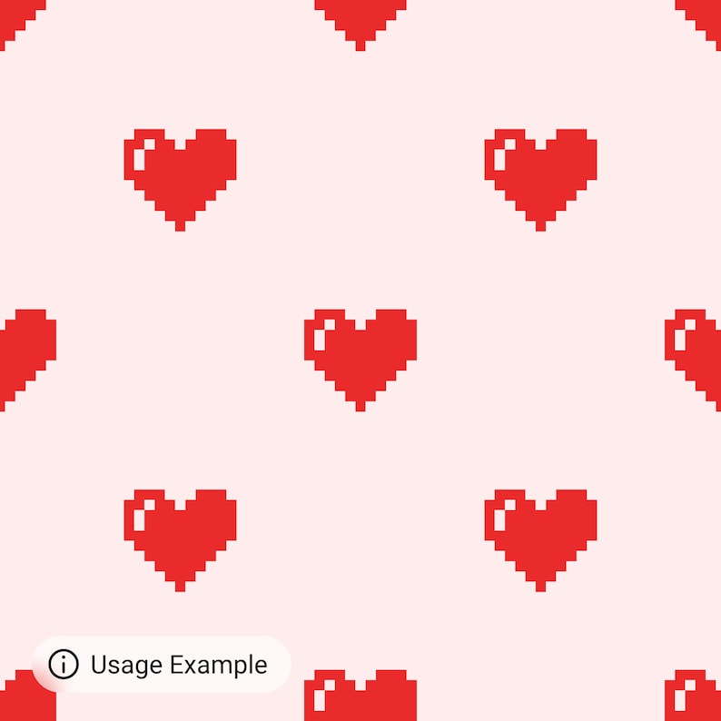 Pixel Heart Pattern SVG Love Pattern Valentine's Day | Etsy