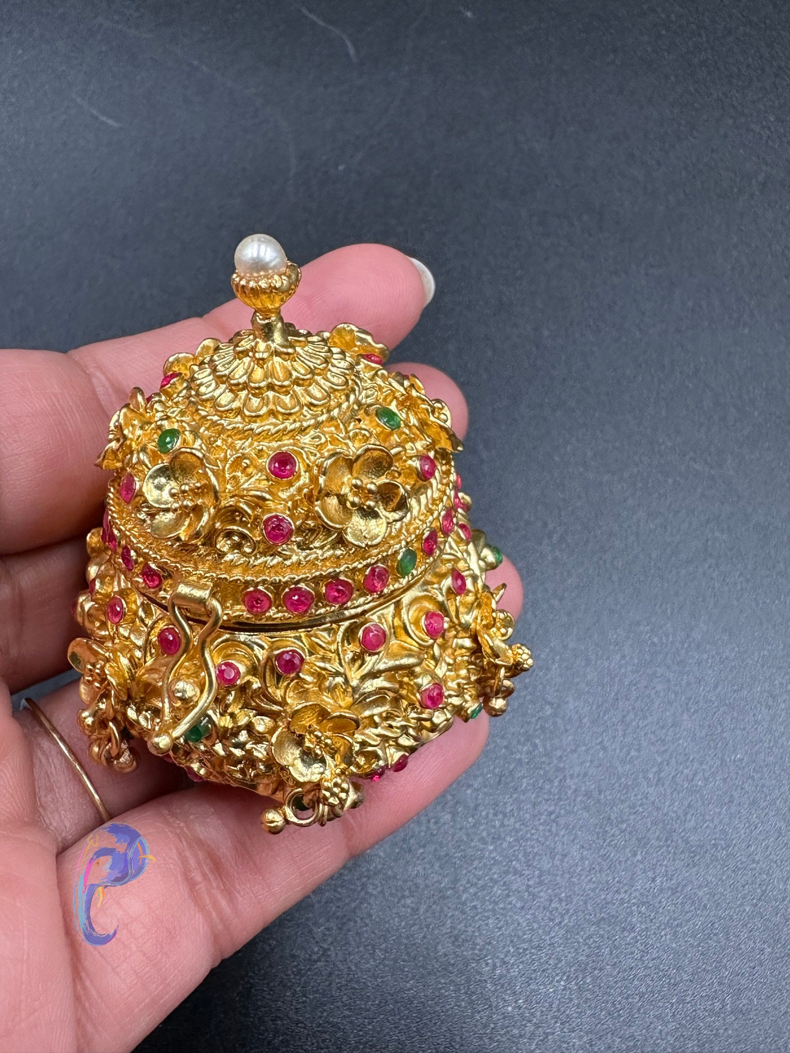 Gold Kumkum Box/ Puja Box/ Wedding Gift/ Ring Box/ Puja Item - Etsy