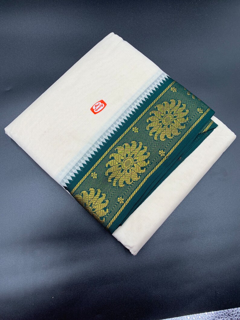 Cotton Dhoti Set/ Kanduva/ Puja Clothes/ Angavastram/ Mens Dhoti Set ...