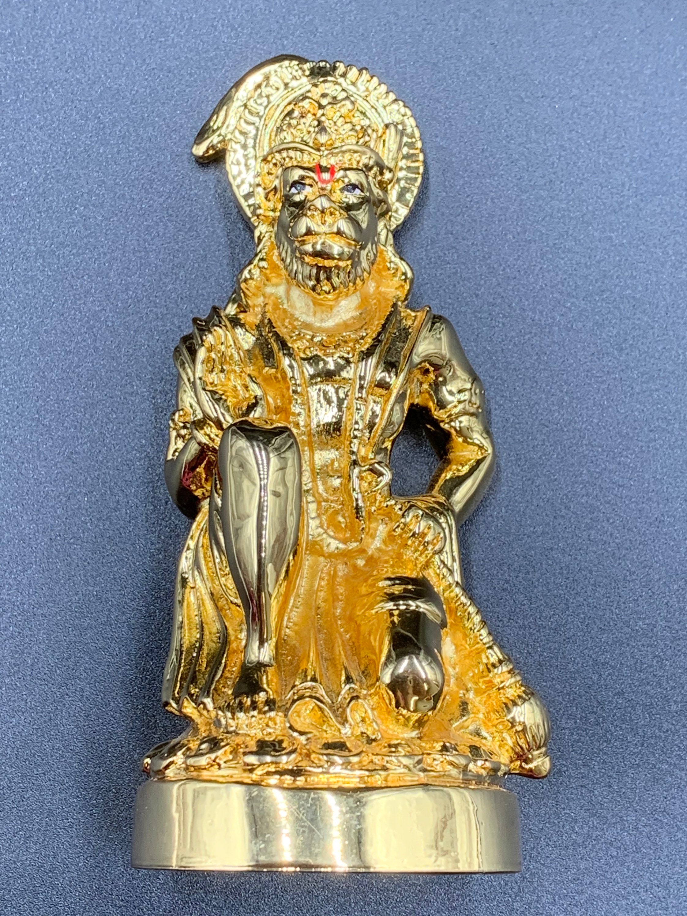 Lord Anjaneya Swami God /hanuman Idol/ Gold Anjaneya/ Puja Idol - Etsy UK