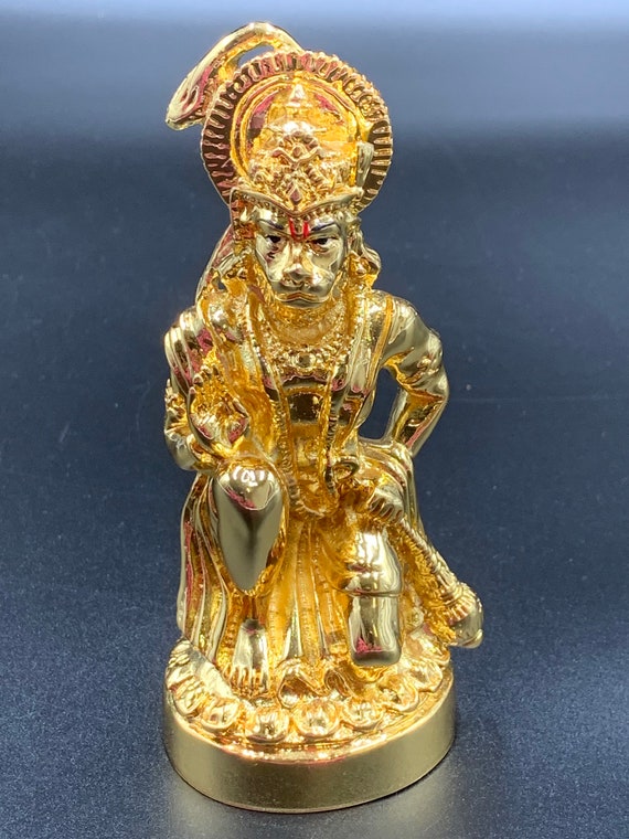Lord Anjaneya Swami God /hanuman Idol/ Gold Anjaneya/ Puja - Etsy
