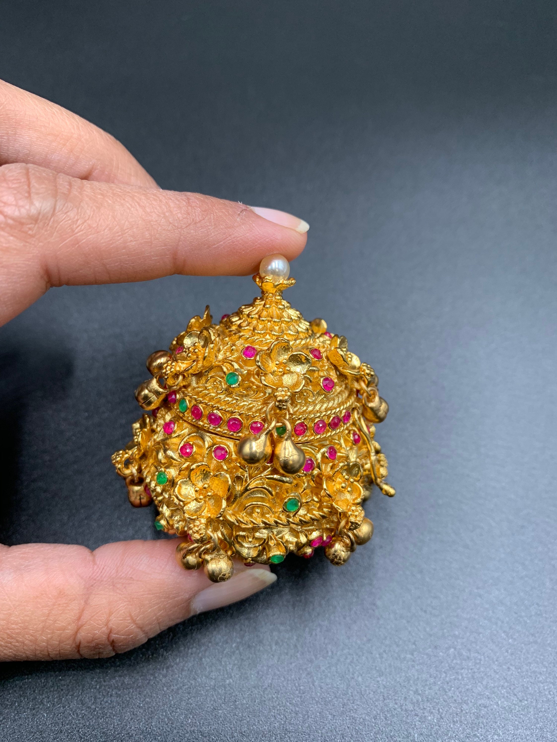 Gold Kumkum Box/ Puja Box/ Wedding Gift/ Ring Box/ Puja Item - Etsy