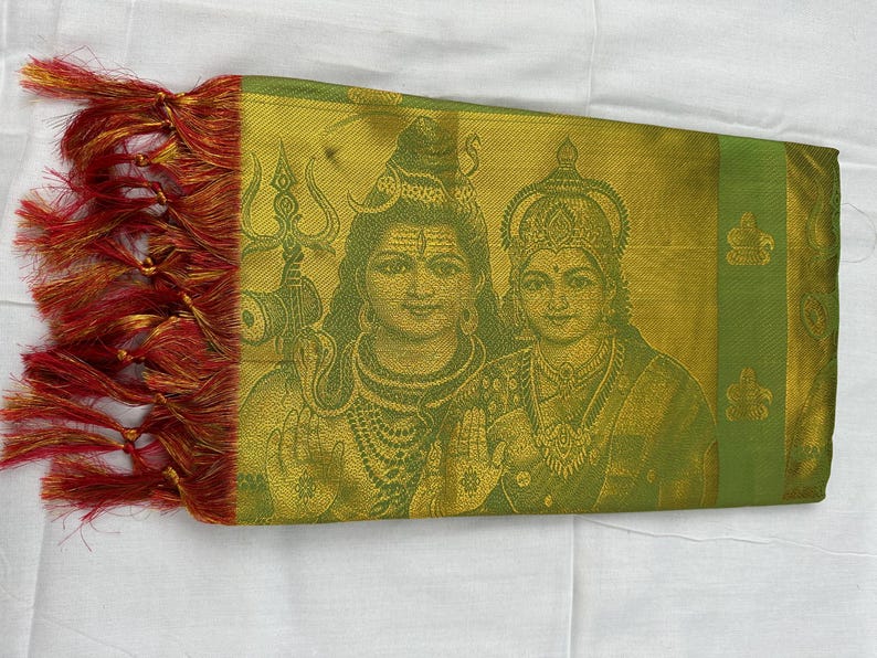 Shiva Parvathi Shawl/ Dupatta/ Scarf/ Shiridi Saibaba/ Clothes/ Puja ...