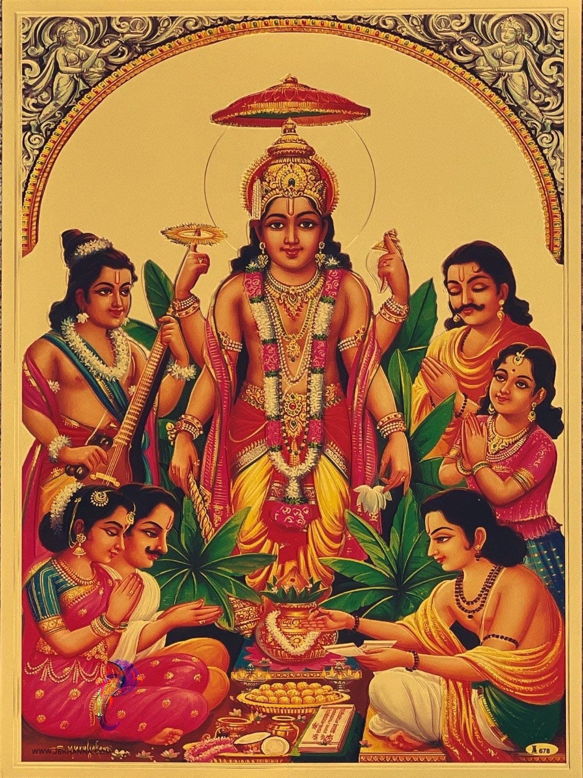 Buy Satyanarayana Swamy Pictures/ Gold Foil Sheets/ Lord Vishnu ...