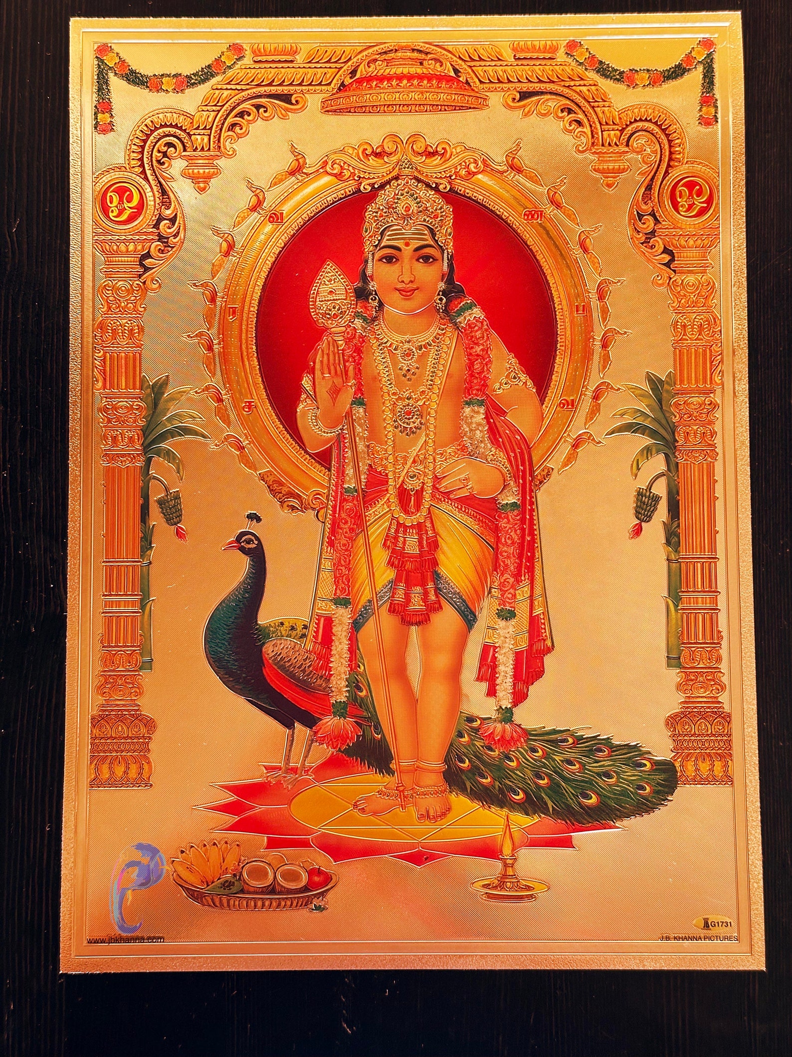 Murugan/ Velu/ Valli Sametha/ Gold Foil Picture/ Puja Item/ - Etsy