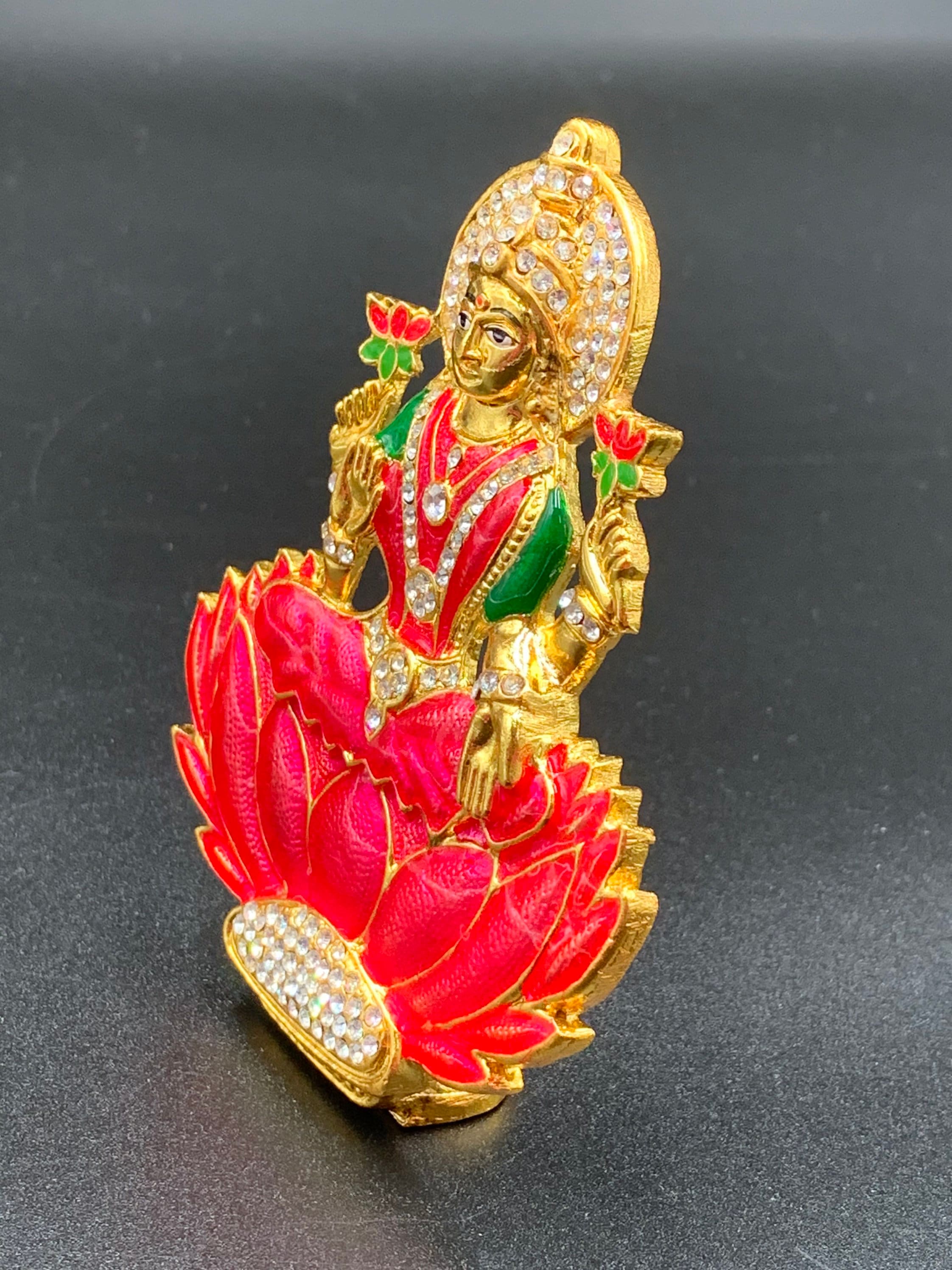 Enamel Paint Idol/ Lord Lakshmi Idol/ Stones Idol/ Stand Idol/ | Etsy
