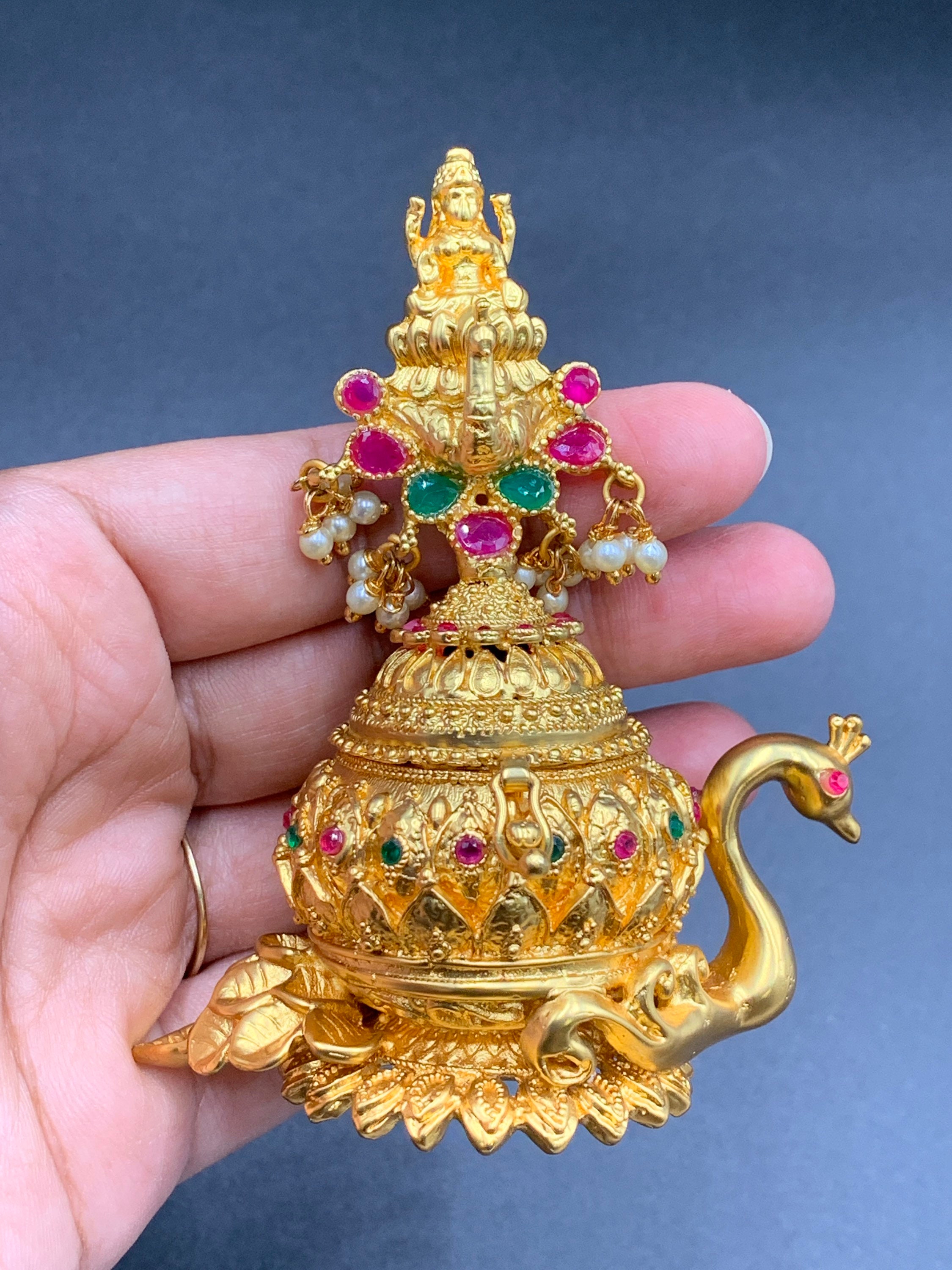 Peacock Design Box/ Lakshmi Print Box/ Puja Item/ Sindoor Box/ - Etsy