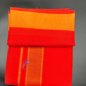 Cotton Dhoti Set/ Wedding Gift/ Puja Clothes/ Angavastram/ Panchalu Set ...