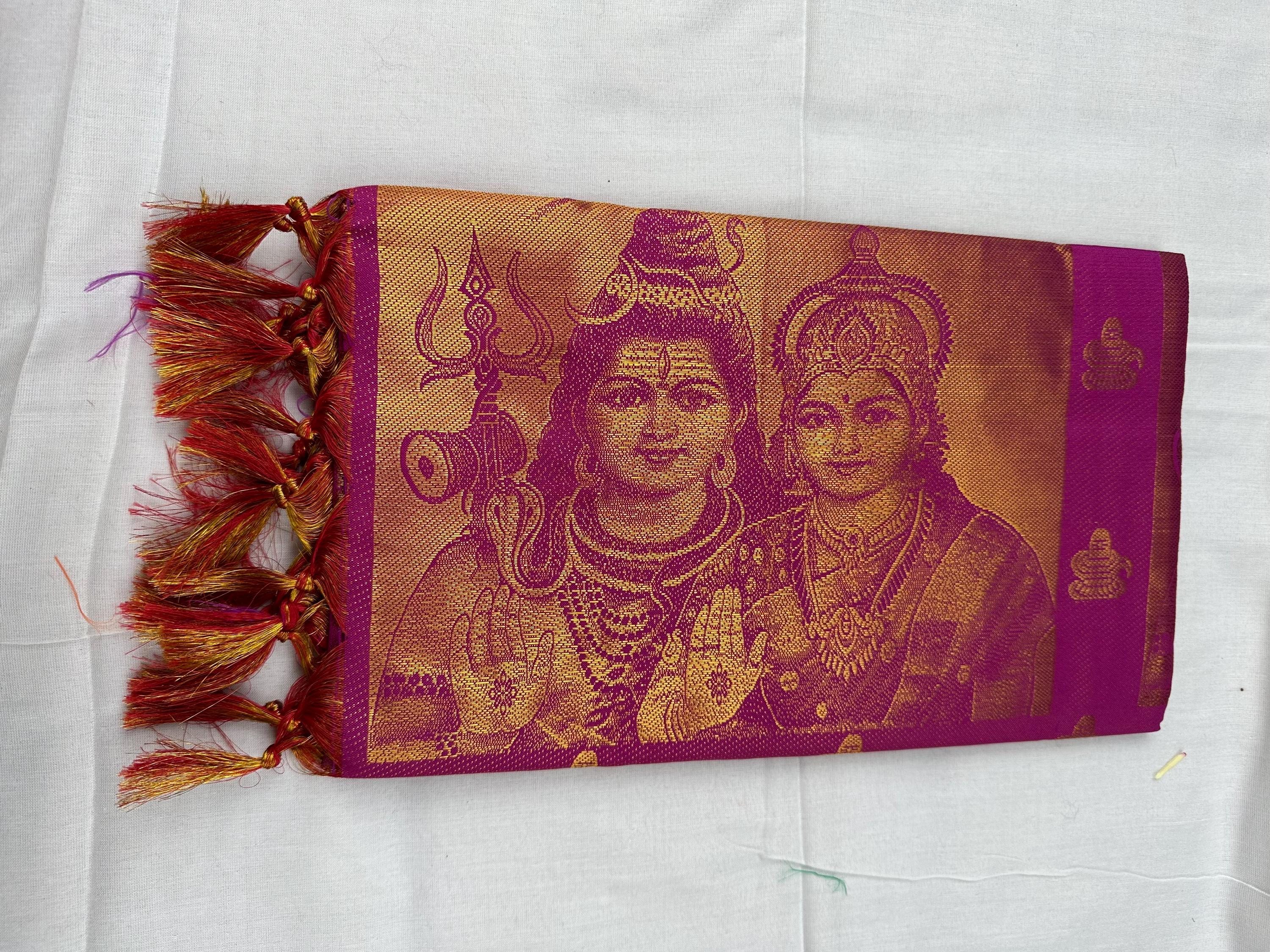 Shiva Parvathi Shawl/ Dupatta/ Scarf/ Shiridi Saibaba/ Clothes/ Puja ...