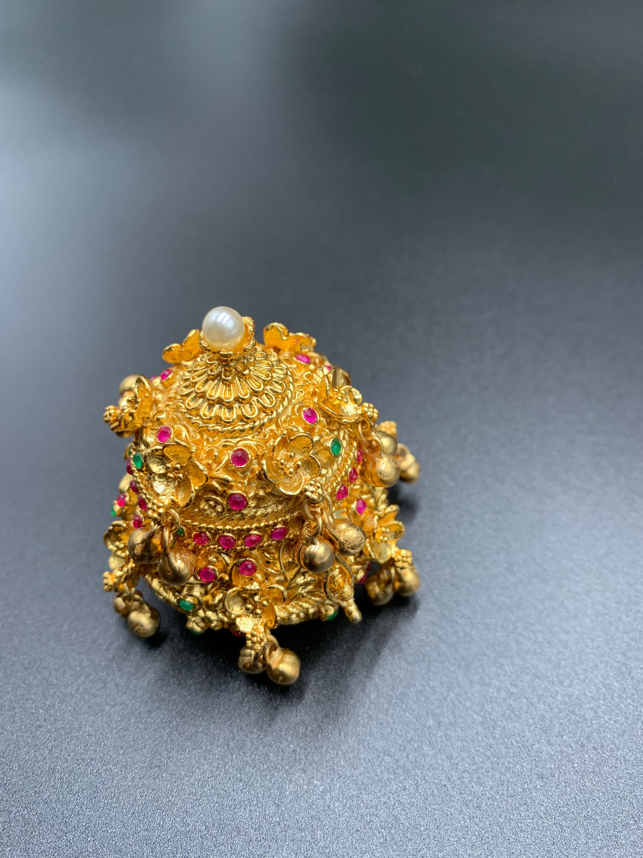 Gold Kumkum Box/ Puja Box/ Wedding Gift/ Ring Box/ Puja Item - Etsy