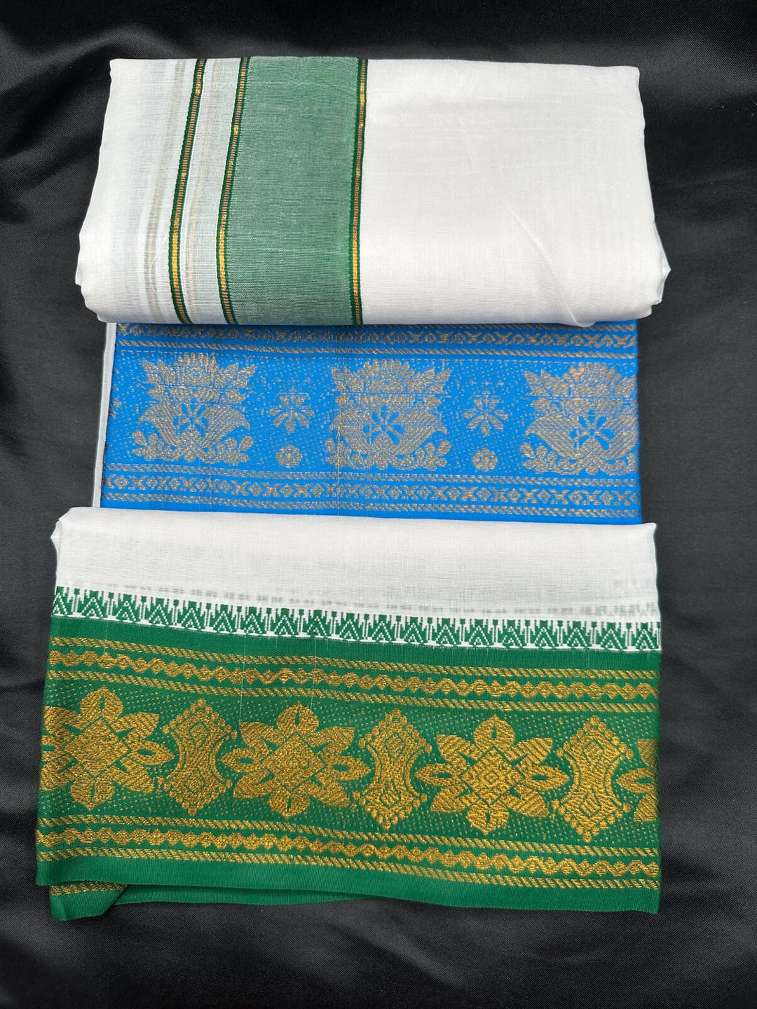 Dhoti Set/ Men’s Dhoti Set/ Angavastram/ Vesti/ Panchalu Set/ God ...