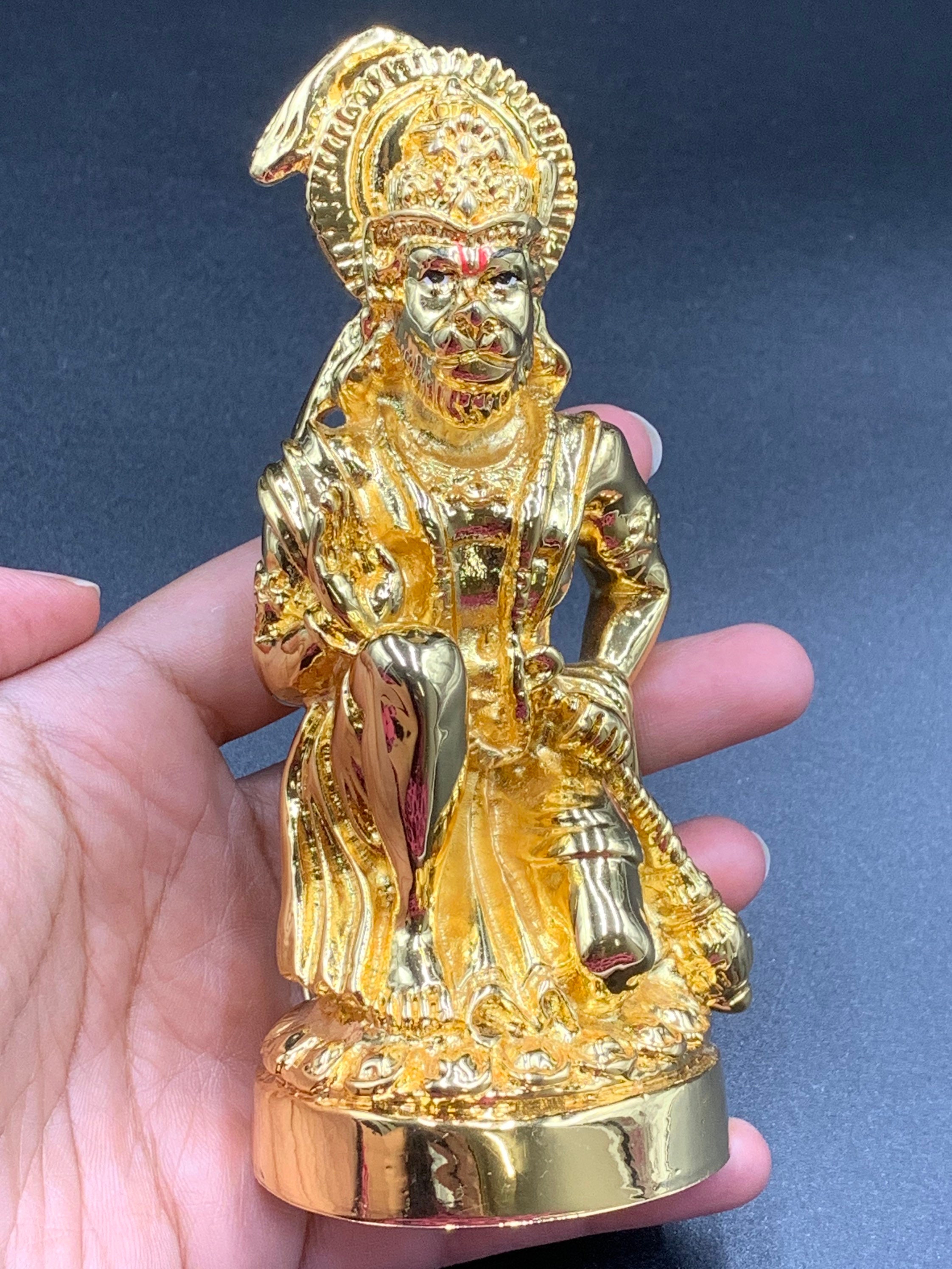 Lord Anjaneya Swami God /hanuman Idol/ Gold Anjaneya/ Puja Idol - Etsy