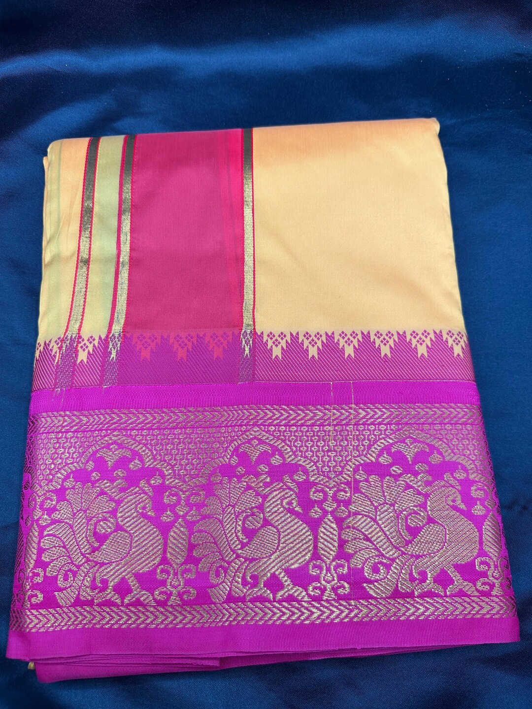 Dhoti Set/ Mens Dhoti Set/ Angavastram/ Vesti/ Panchalu Set/ God ...