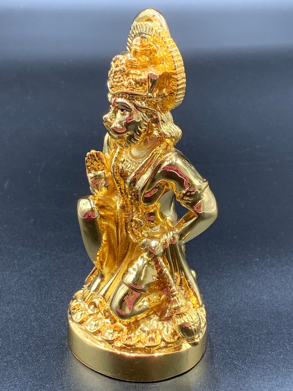 Lord Anjaneya Swami God /Hanuman Idol/ Gold Anjaneya/ Puja | Etsy