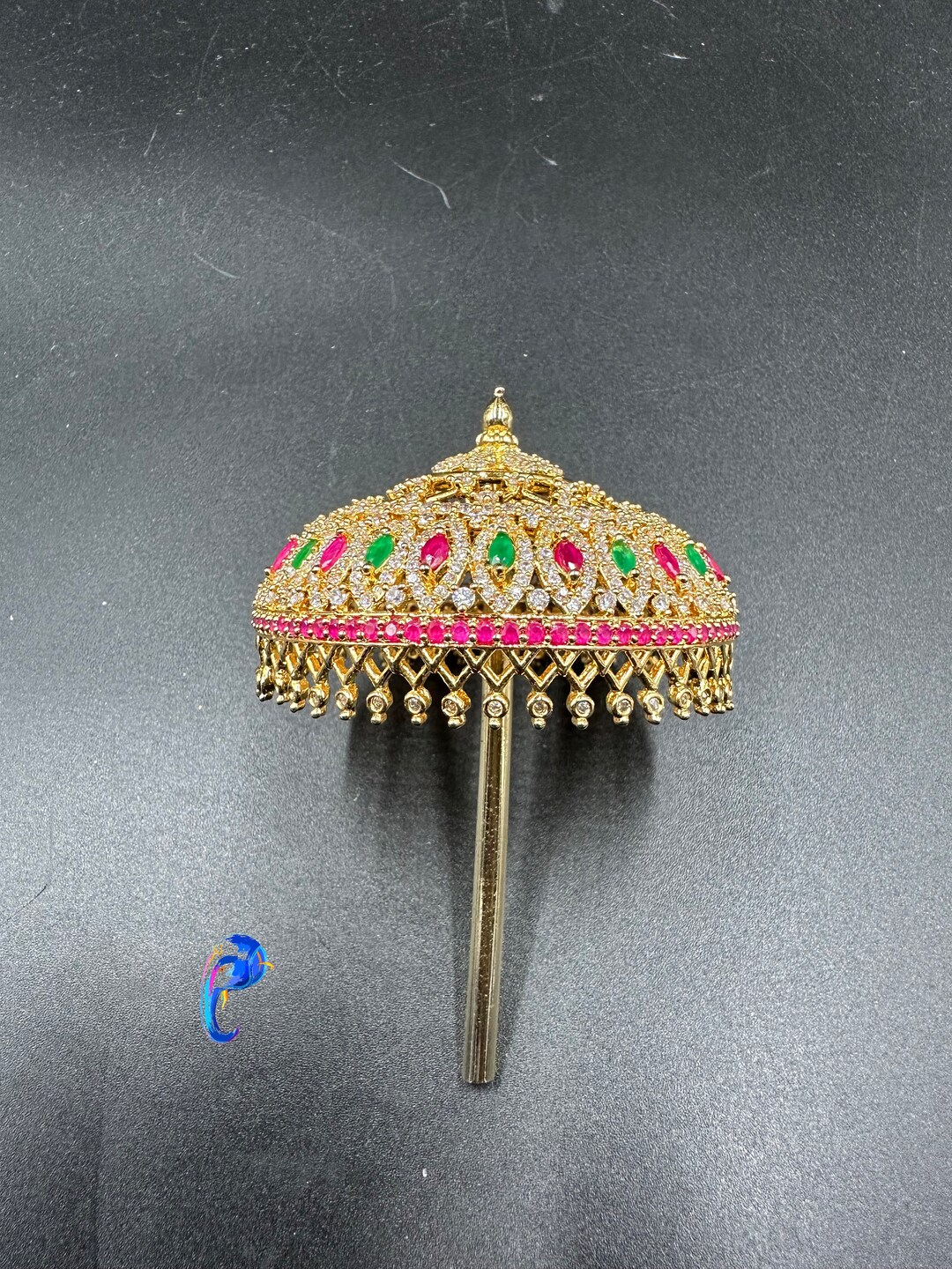 God Decoration Item/ Multicolor Stones Umbrella/ Kalasam Declaration ...