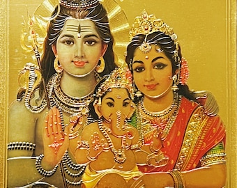 Shiva & Parvathi/ Gold Foil Picture/ Frames/ Photo/ God/ Divine/ Gift ...