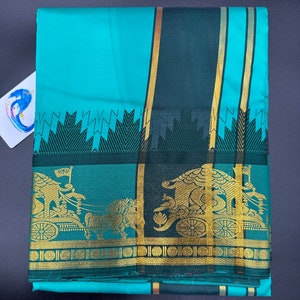 Dhoti Set/ Men’s Dhoti Set/ Angavastram/ Vesti/ Panchalu Set/ God ...
