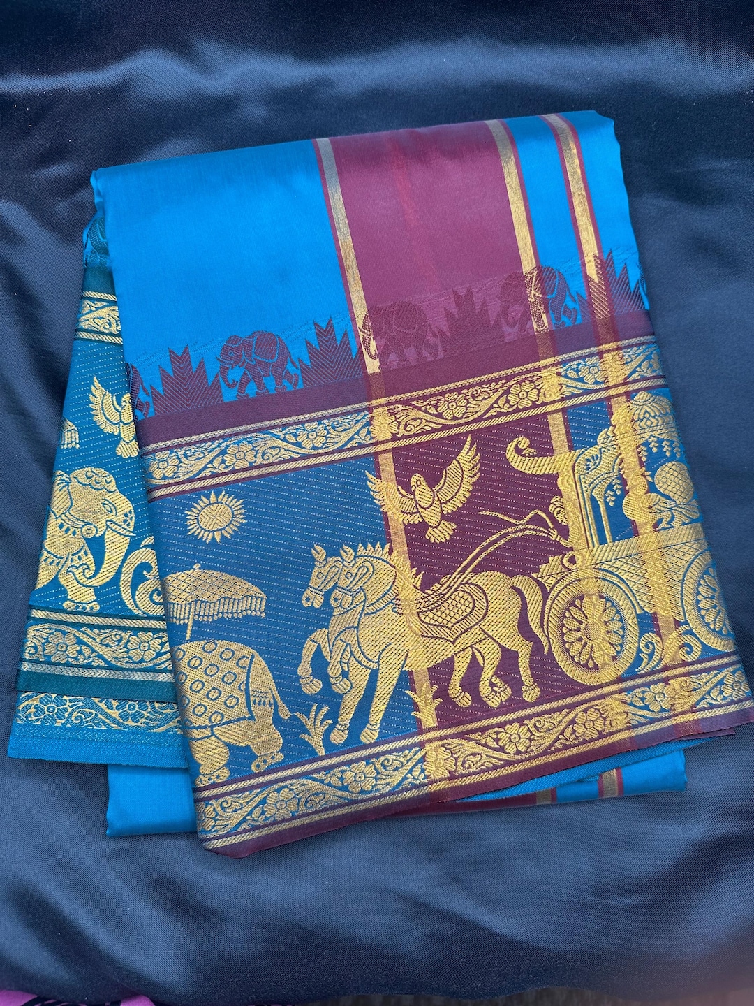 Dhoti Set/ Men’s Dhoti Set/ Angavastram/ Vesti/ Panchalu Set/ God ...