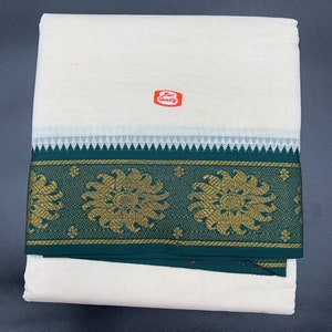 Cotton Dhoti Set/ Kanduva/ Puja Clothes/ Angavastram/ Mens Dhoti Set ...