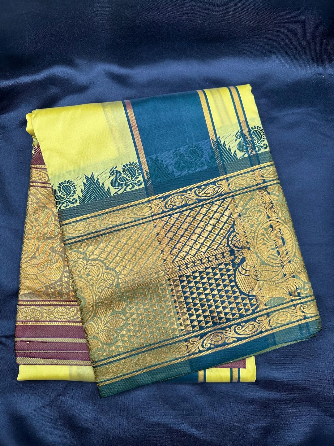 Dhoti Set/ Men’s Dhoti Set/ Angavastram/ Vesti/ Panchalu Set/ God ...