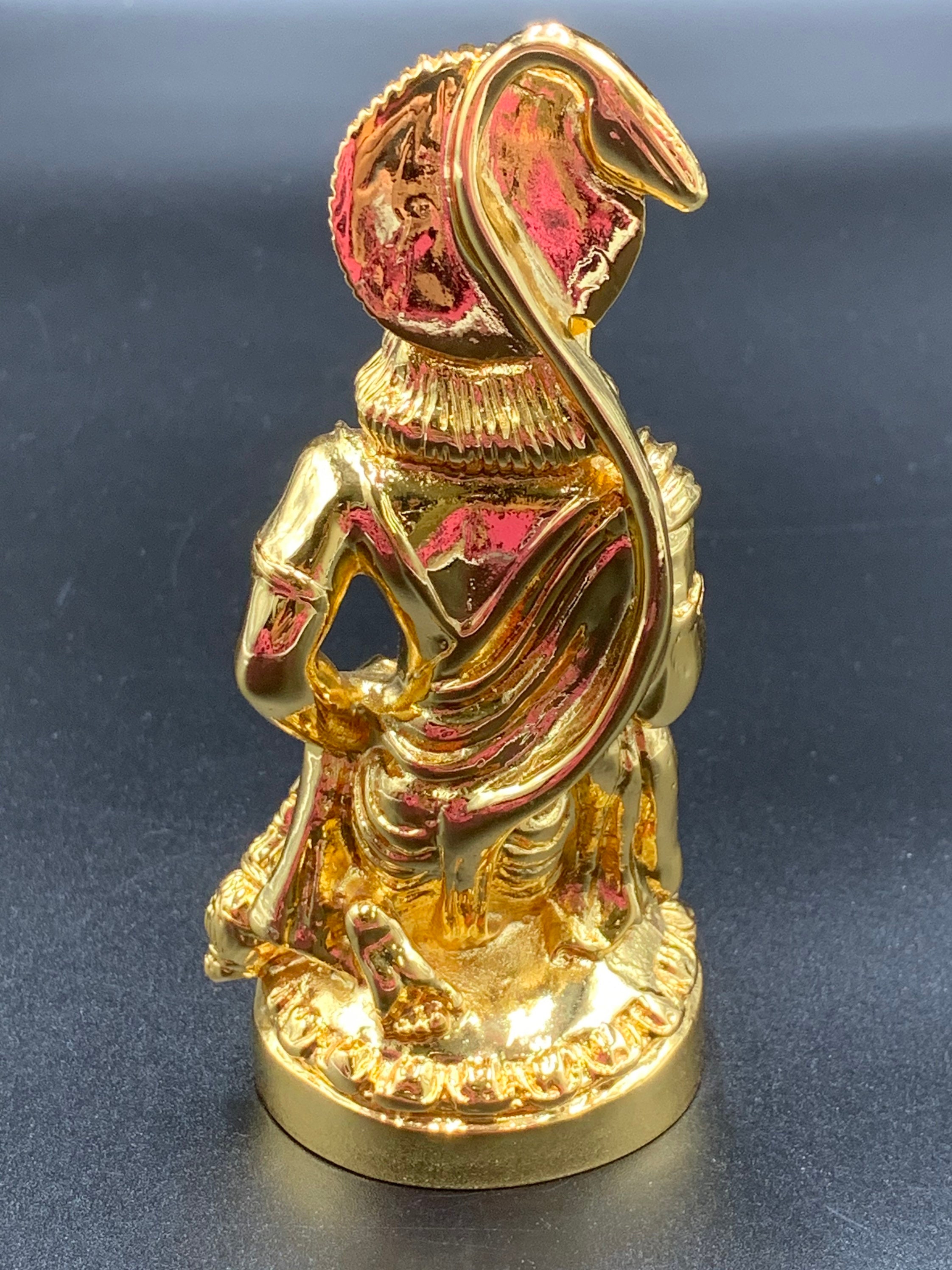Lord Anjaneya Swami God /hanuman Idol/ Gold Anjaneya/ Puja Idol - Etsy UK